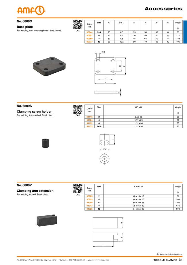 Placa base, 6809G from AMF | MISUMI