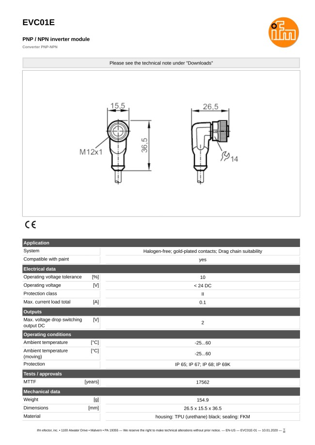 PNP / NPN Inverter Module from IFM ELECTRONIC | MISUMI