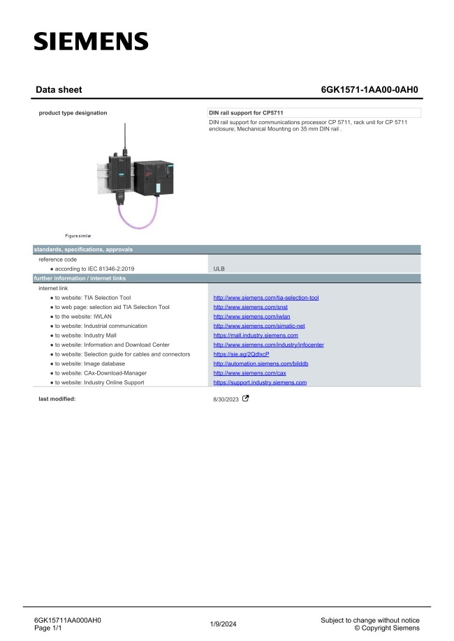 Clip de carril DIN para PLC from SIEMENS | MISUMI